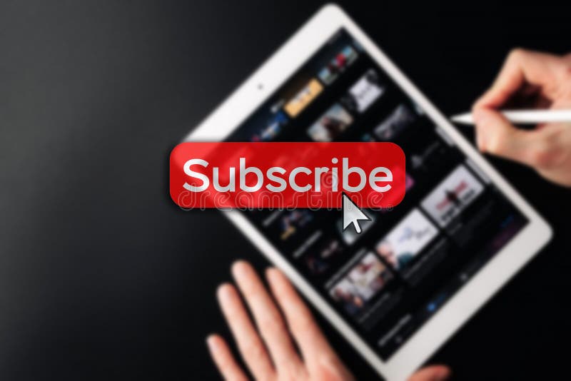 Subscribe Now. Online Video Subscription Red Button Stock Image - Image ...