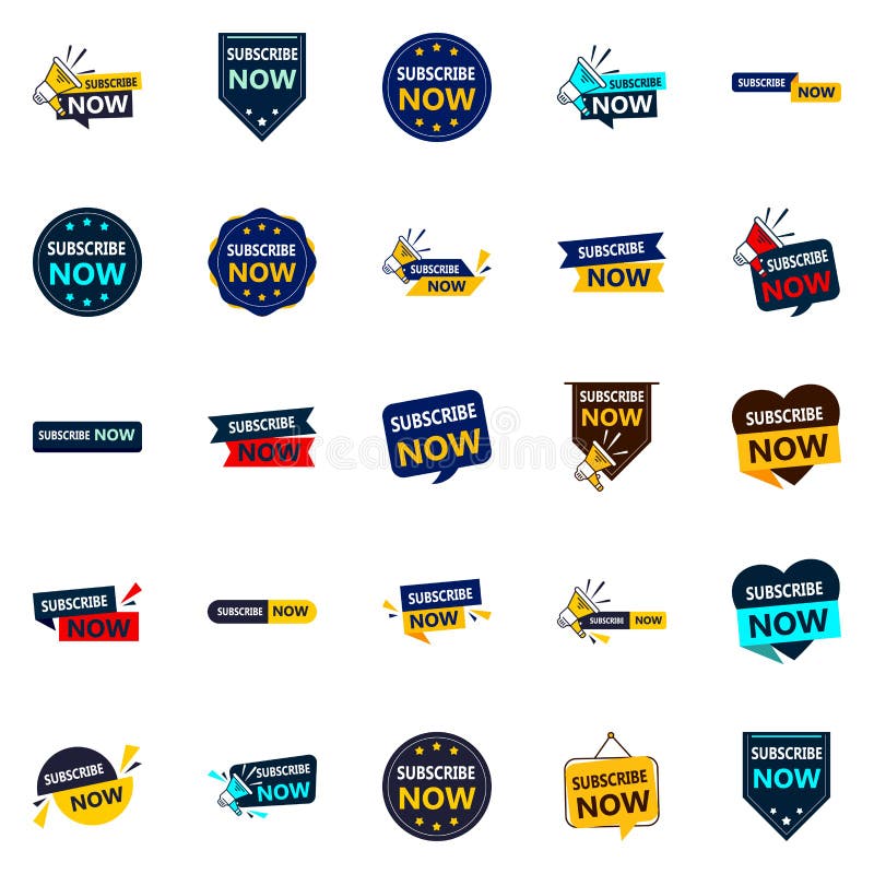 Subscribe Now 25 Premium Vector Banners for Graphic Designers Stock ...