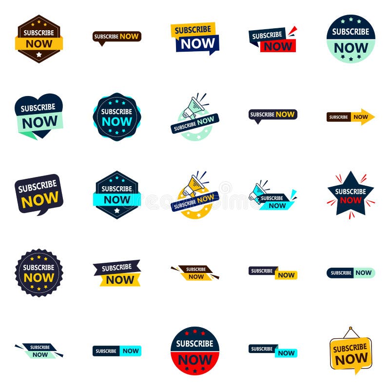 Subscribe Now 25 Vector Banners for Professional Graphic Design Stock ...