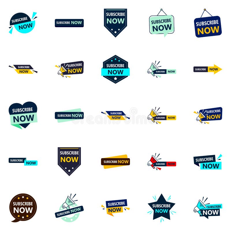 Subscribe Now 25 Vector Banners for Professional Graphic Design Stock ...