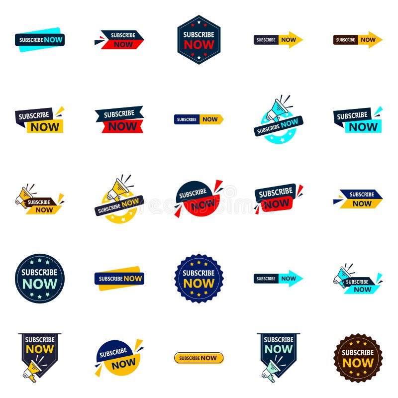 Subscribe Now 25 Vector Banners for a Professional Look Stock Vector ...