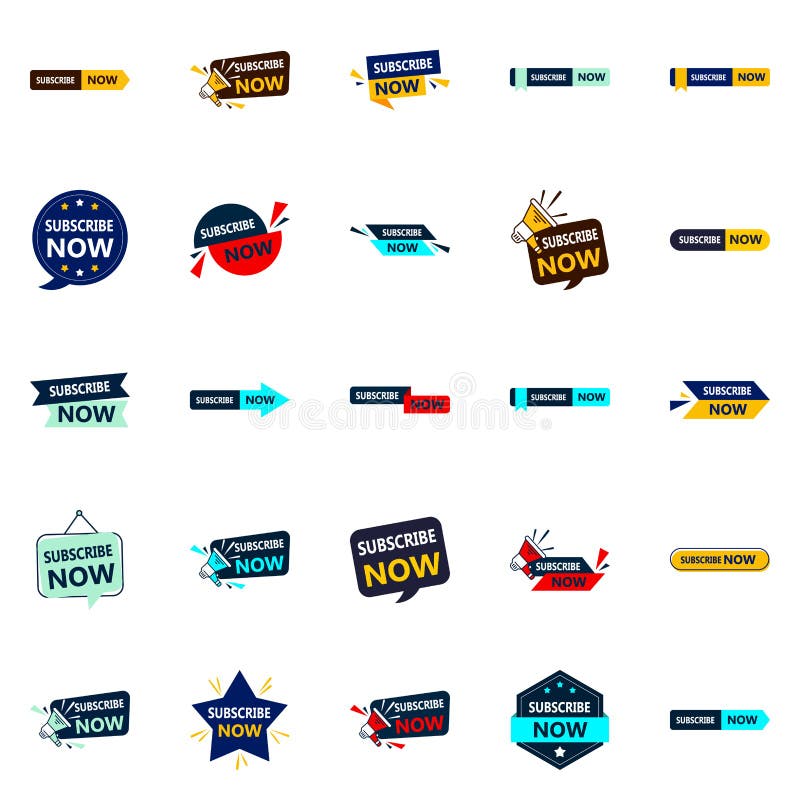 Subscribe Now 25 Vector Banners for a Professional Look Stock Vector ...