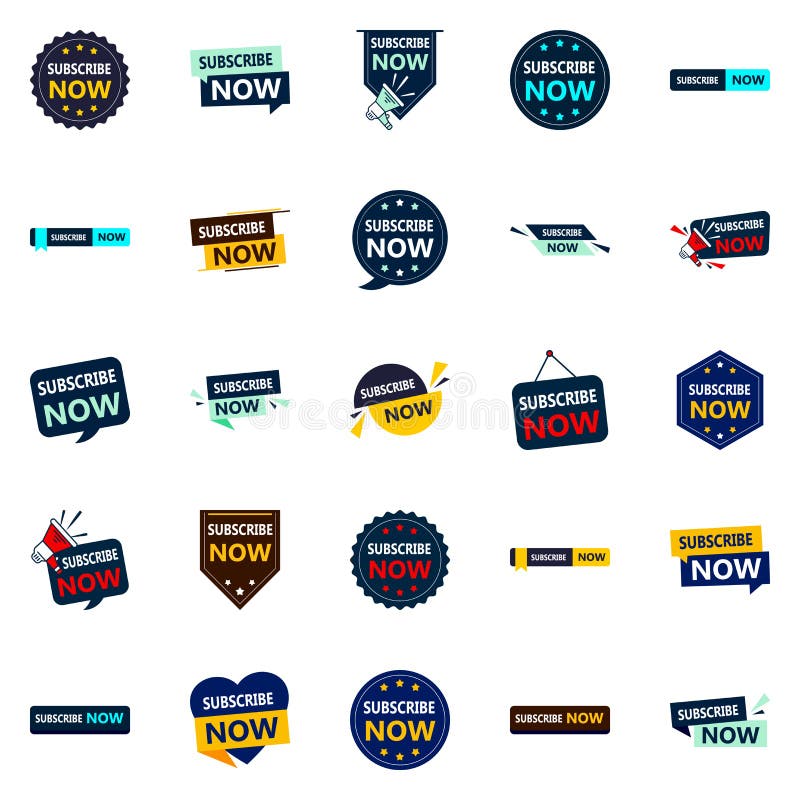 Subscribe Now 25 Vector Banners for Stunning Design Flexibility Stock ...