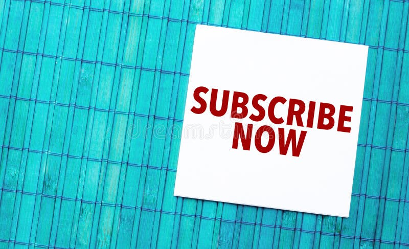 Subscribe Now Word on Torn Paper with Blue Wooden Background. Stock ...