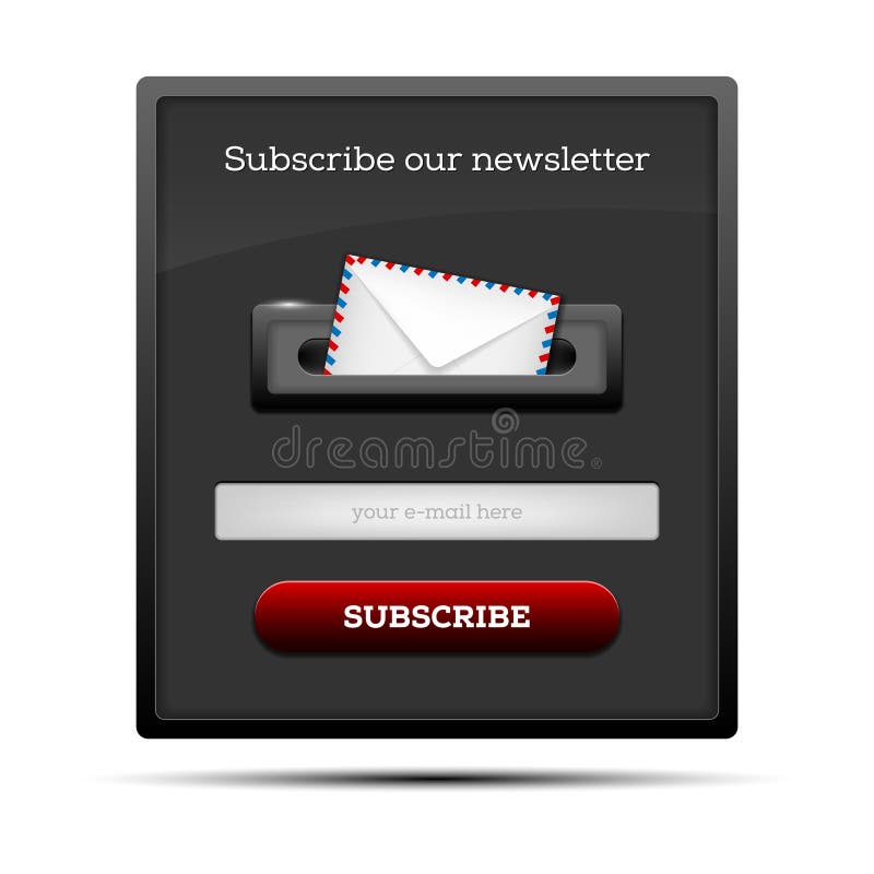 Subscribe To Newsletter Website Element Stock Vector - Illustration of ...