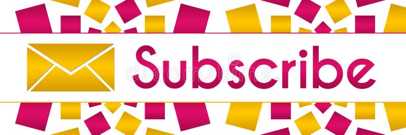 Subscribe Pink Golden Squares Horizontal Stock Illustration ...