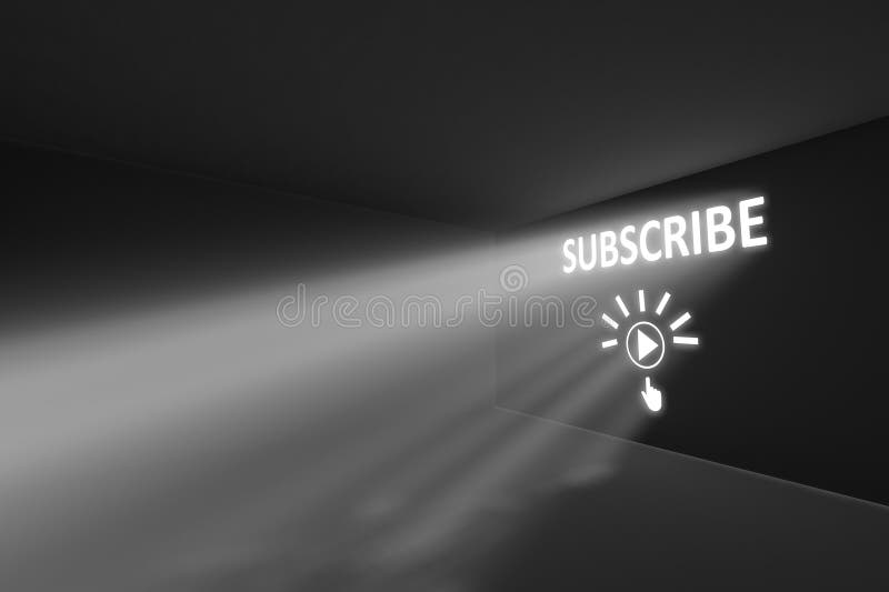 SUBSCRIBE Rays Volume Light Concept 3d Stock Illustration ...