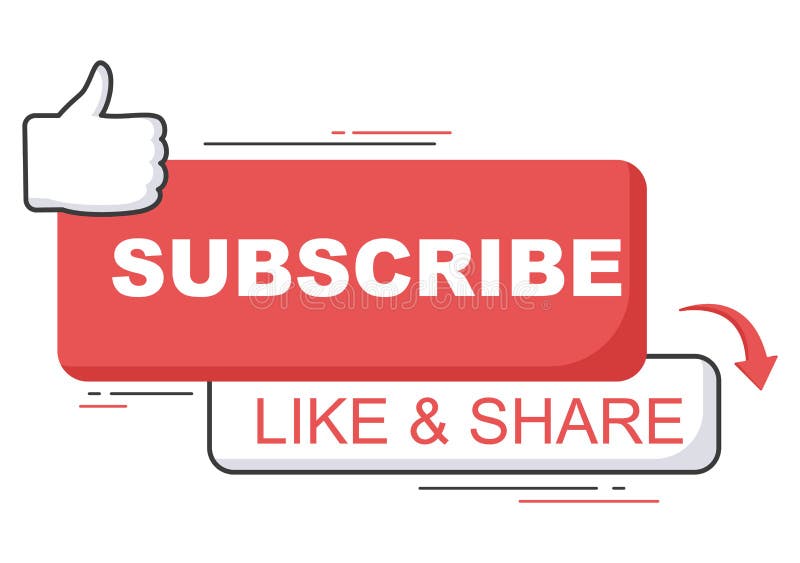 Subscribe, Share, Bell Notification Icon Button Background Vector ...