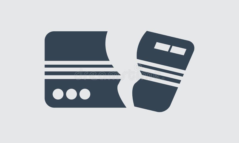 Broken Atm Vector Card Icon. Broken Payment Card Icon Vector. Stock ...