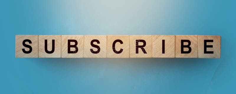 Subscribe Text in Smartphone Blue Screen Stock Photo - Image of online ...