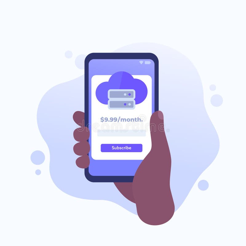Subscribe To Cloud Storage, Form in a Phone Stock Illustration ...
