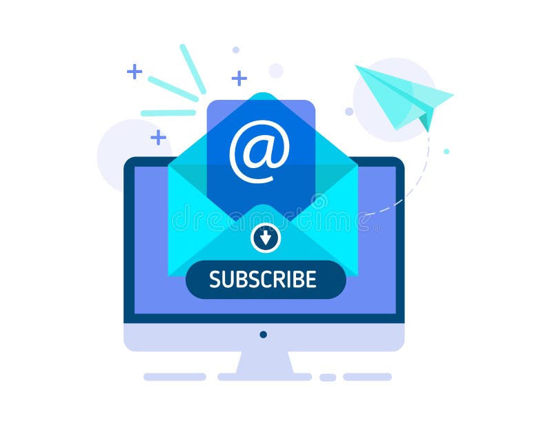 Subscribe To the Mailing List Banner. Subscribe Button on the Computer ...