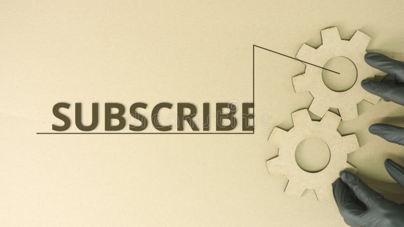 Subscribe Word and Recycled Cardboard Cogwheels Stock Image - Image of ...