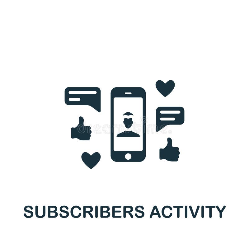 Subscribers Activity Icon. Monochrome Simple Sign from Blogging ...