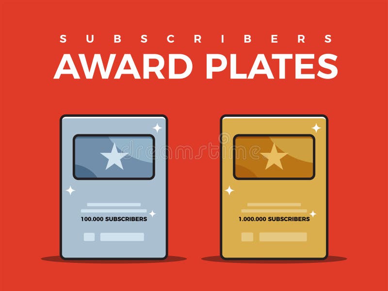 The Subscribers Award Plates. Isolated Vector Illustration Stock ...