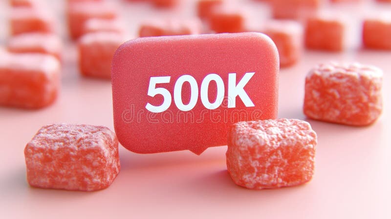 500,000 Subscribers Celebration, 3D Render Isolated Gummy Candy and ...