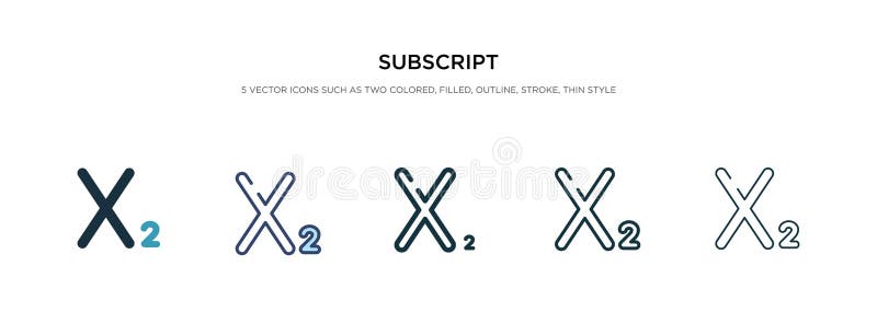Subscript Icon Vector Isolated on White Background, Subscript Si Stock ...