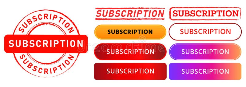 Subscription Circle Rectangle Stamp and Button Web Internet for ...