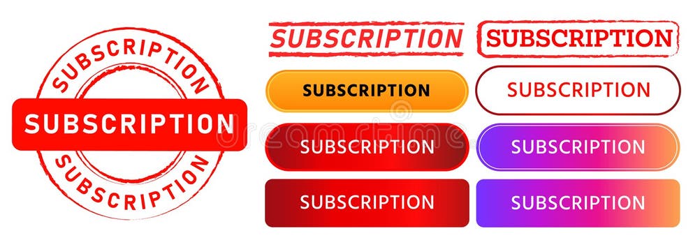 Subscription Circle Rectangle Stamp and Button Web Internet for ...