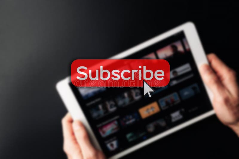 Subscription Icon. Online Video Red Subscribe Button Stock Photo ...