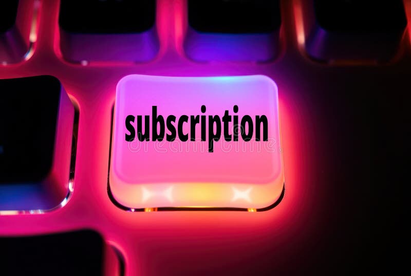 Subscription Inscription Text Words on a Keyboard Key Stock ...