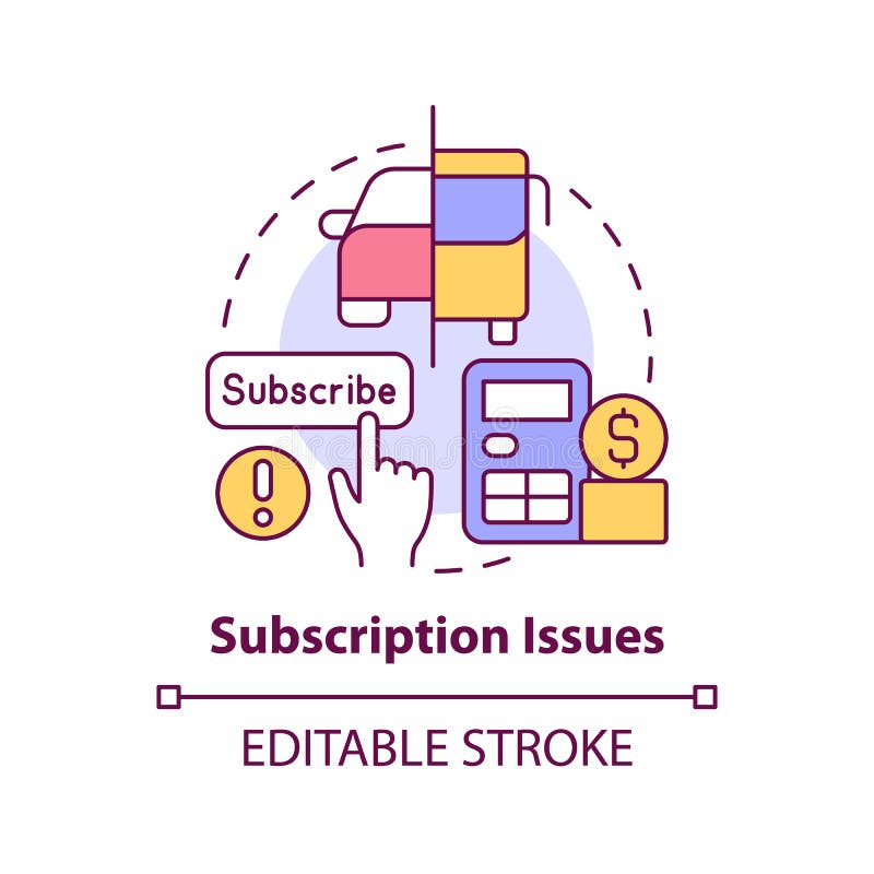 Subscription Issues Concept Icon Stock Vector - Illustration of city ...
