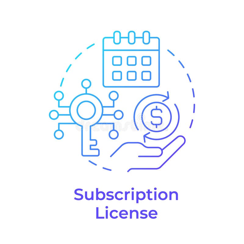 Subscription License Blue Gradient Concept Icon Stock Vector ...