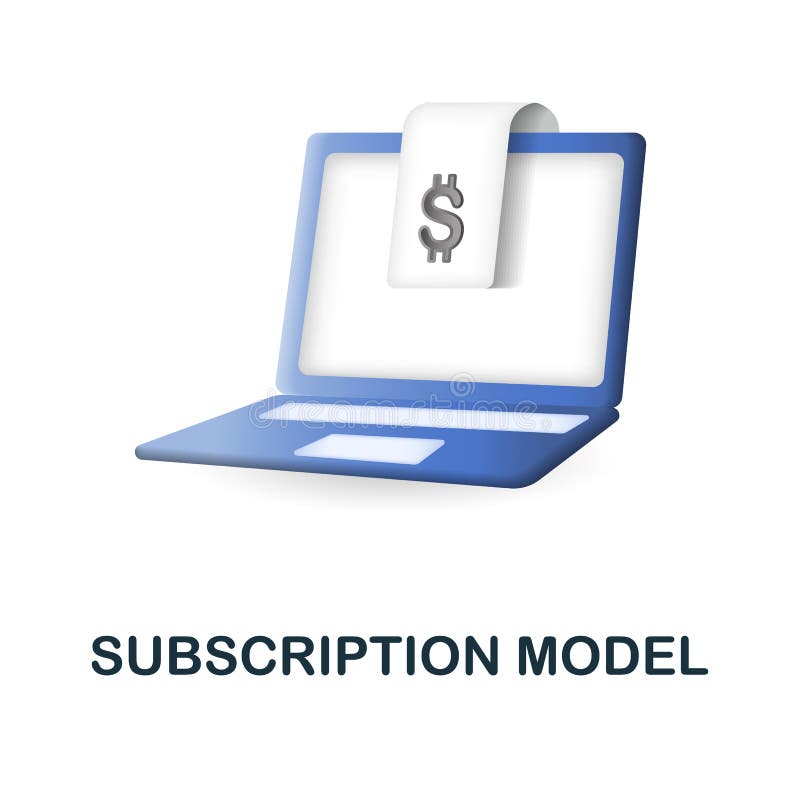 Subscription Model Icon. 3d Illustration from Content Marketing ...