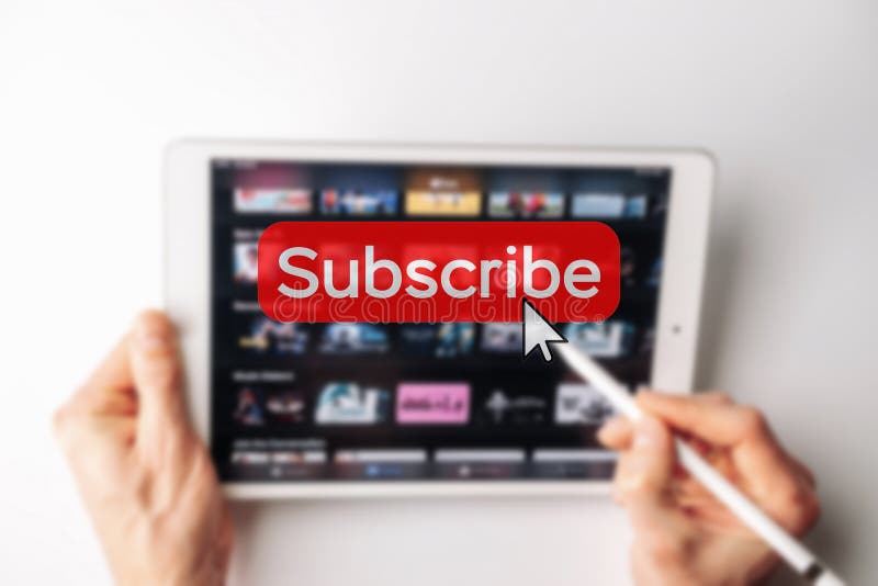 Subscription Plan. Red Online Video Subscribe Button Stock Photo ...