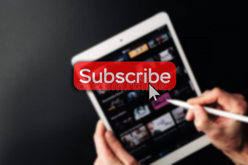 Subscription Plan. Red Online Video Subscribe Button Stock Image ...