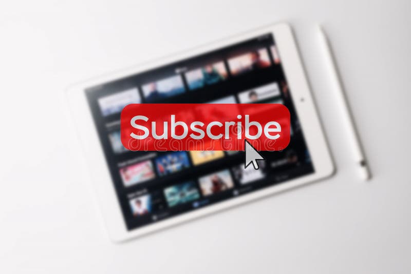 Subscription Plan. Red Online Video Subscribe Button Stock Image ...