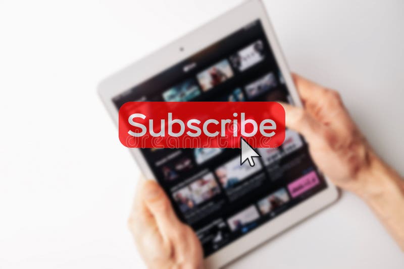 Subscription Plan. Red Online Video Subscribe Button Stock Photo ...