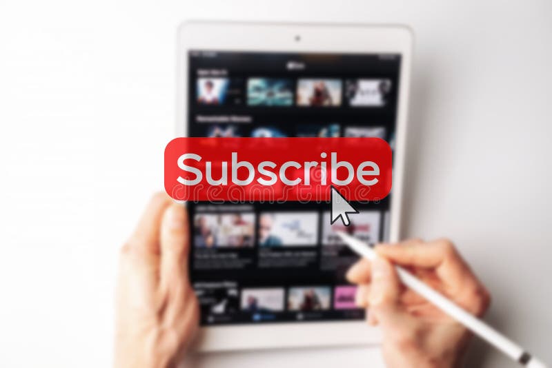 Subscription Plan. Red Online Video Subscribe Button Stock Image ...