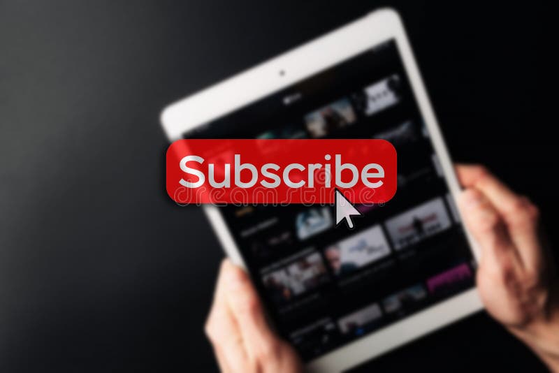 Subscription Plan. Red Online Video Subscribe Button Stock Photo ...