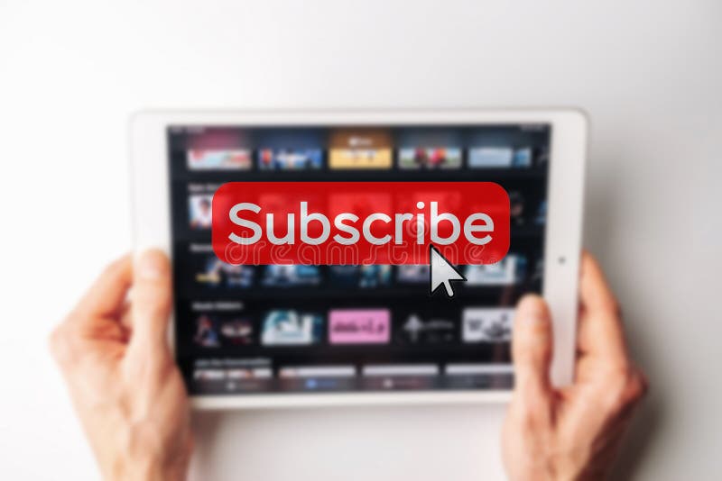 Subscription Plan. Red Online Video Subscribe Button Stock Photo ...