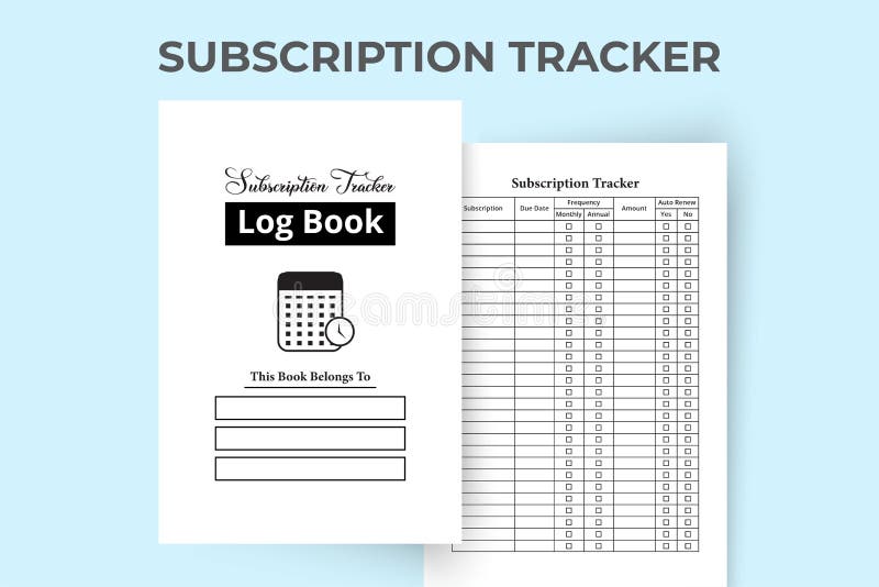 Subscription Tracker Notebook KDP Interior. Personal Subscription Information Logbook Template ...