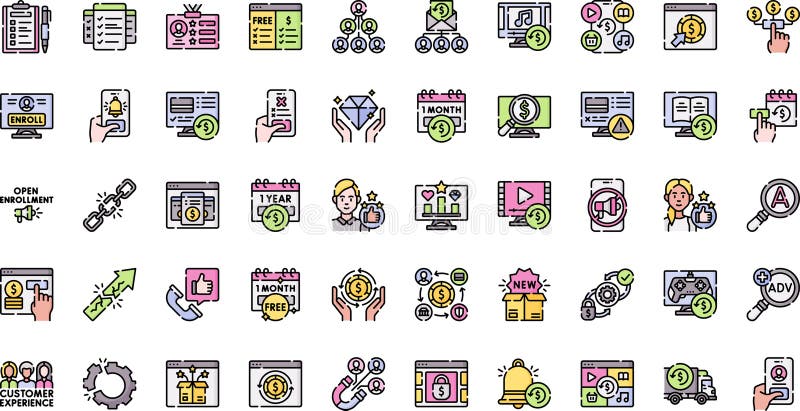 Subscriptionbusiness Model Icons High-Quality Vector Icons Collection ...