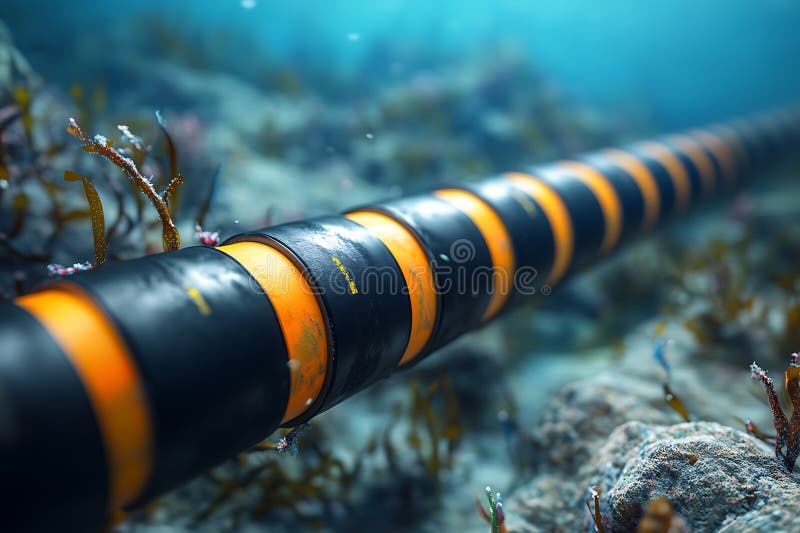 A Subsea Cable Lays on the Ocean Floor Environment Stock Photo - Image ...