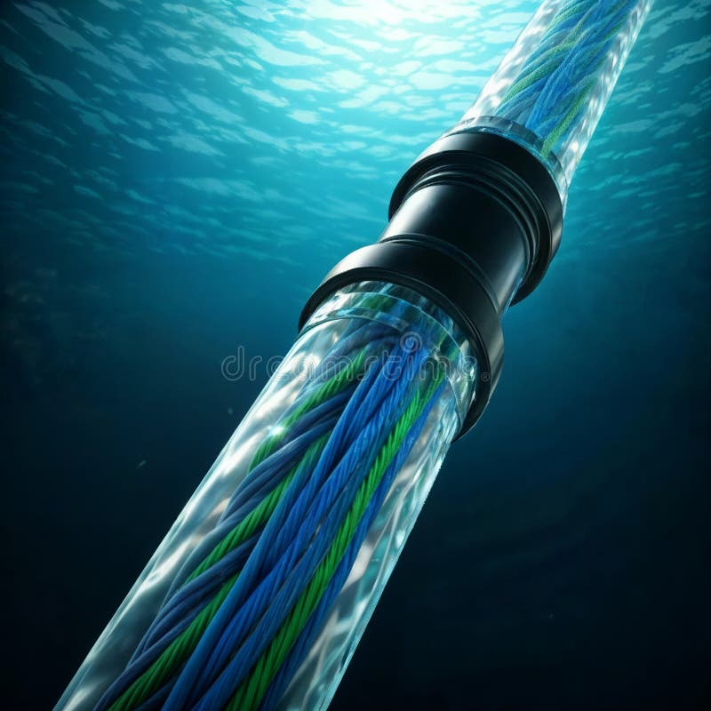 Subsea Data Cable Cross-Section, Generative Ai Stock Illustration ...