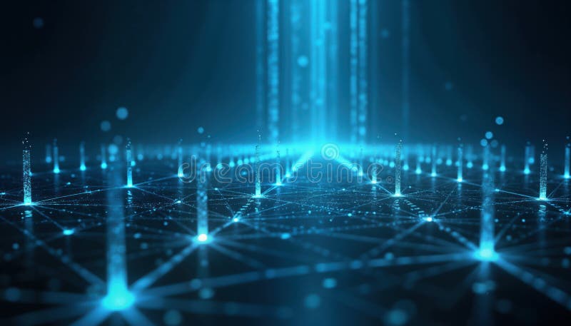 Subsea Data Stations Connected by Glowing Light Beams. Network Design ...