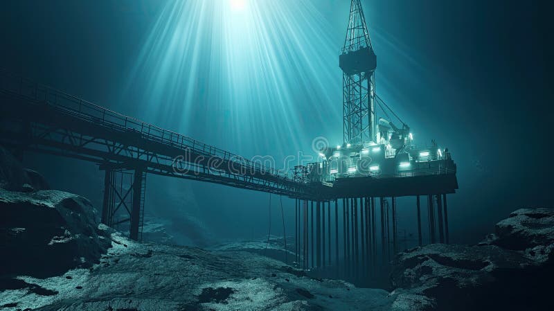 Subsea drilling rig stock image. Image of sundown, industry - 302860469
