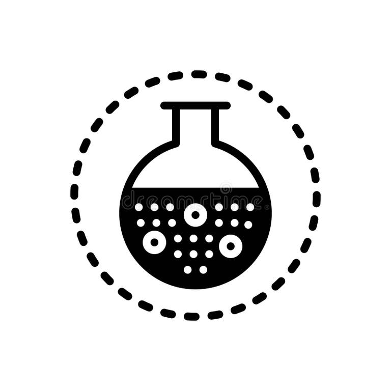 Black Solid Icon for Substance, Stuff and Material Stock Illustration ...