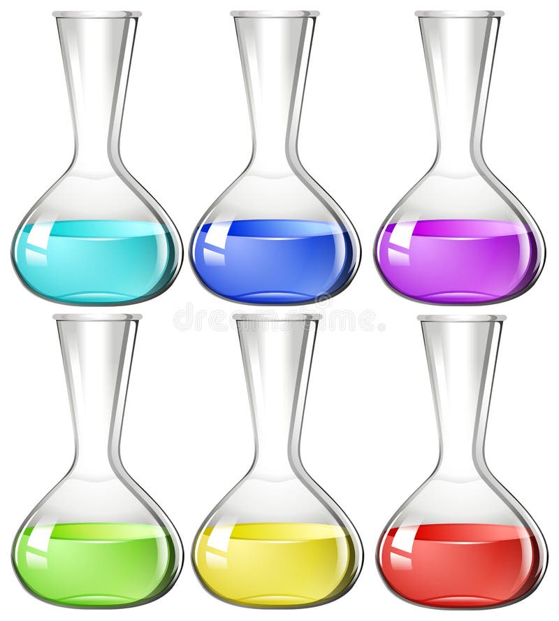 Substance Rouge Dans Le Becher En Verre Illustration de Vecteur ...