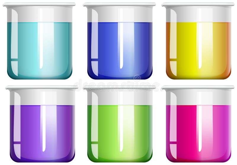 Substance Rouge Dans Le Becher En Verre Illustration de Vecteur ...