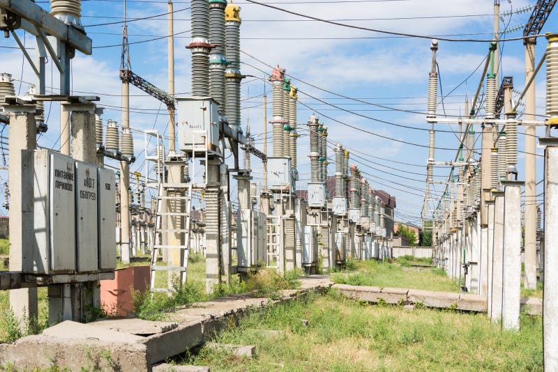 Collector Substation for a Wind Farm Stock Image - Image of high, farm ...