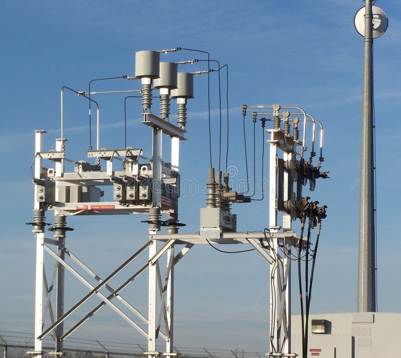High Voltage Circuit Breakers Stock Image - Image of substation ...