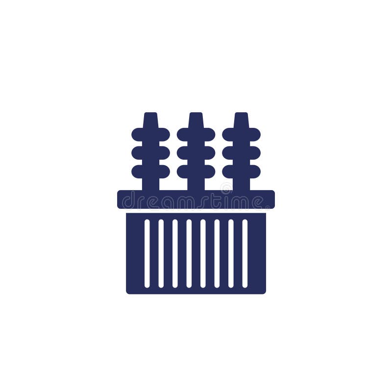 Substation Icon on White, Vector Stock Vector - Illustration of ...