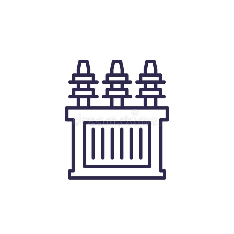 Substation Line Icon, Electric Transformer Stock Vector - Illustration ...