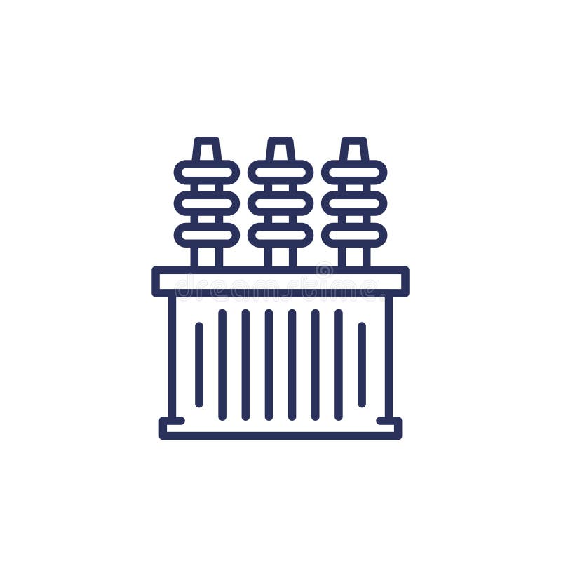 Substation Line Icon on White Stock Vector - Illustration of energy ...