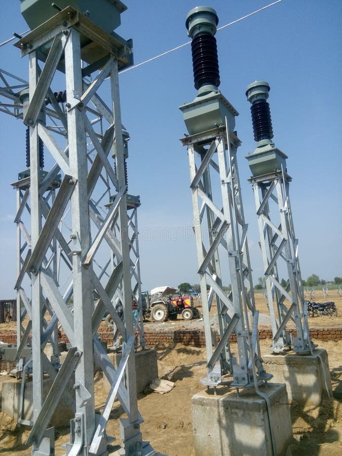 Switchyard Work Under Progress Inside Solar Plant Stock Photo - Image ...